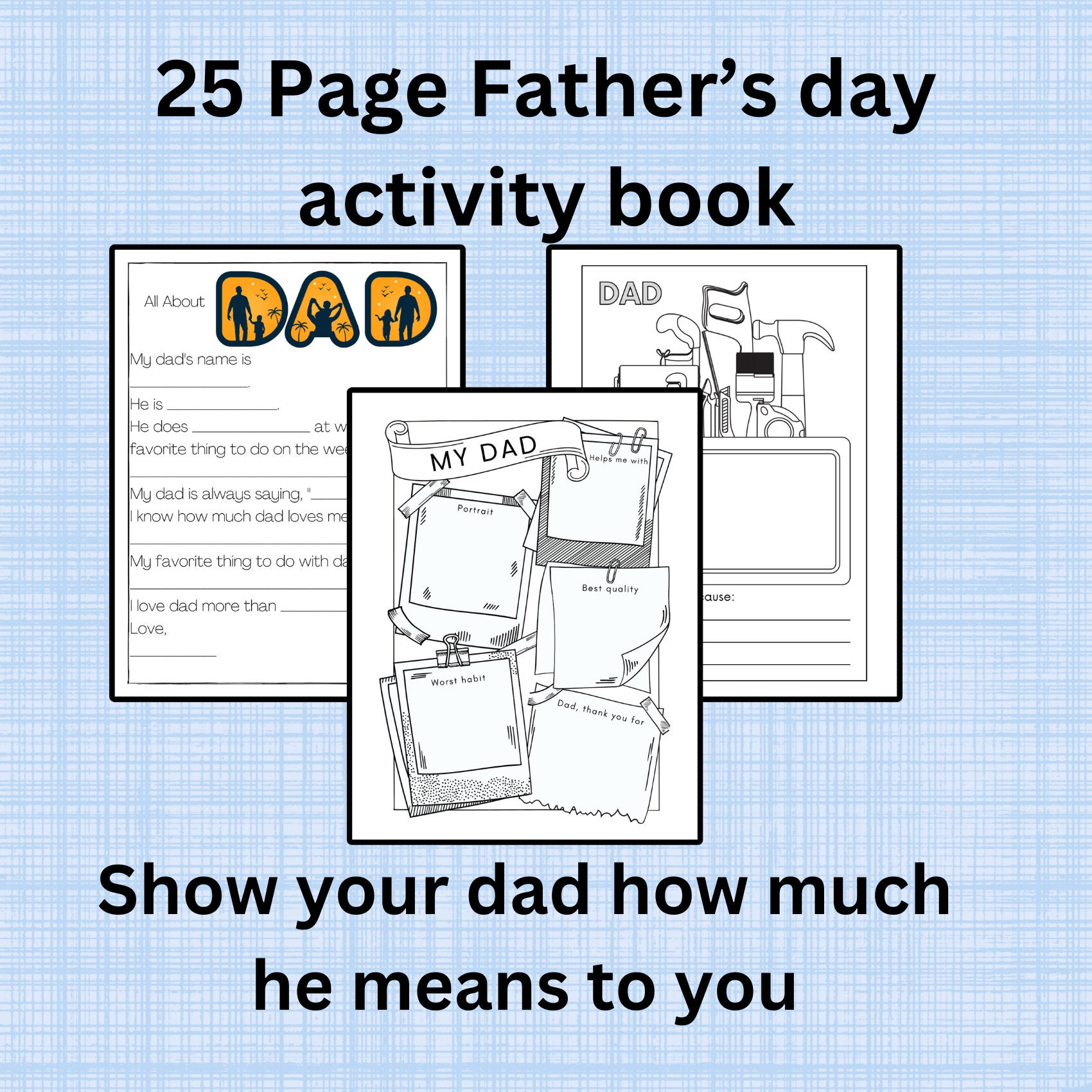 Father's Day Activity Book Printable Father's Day Activity Book Digital ...