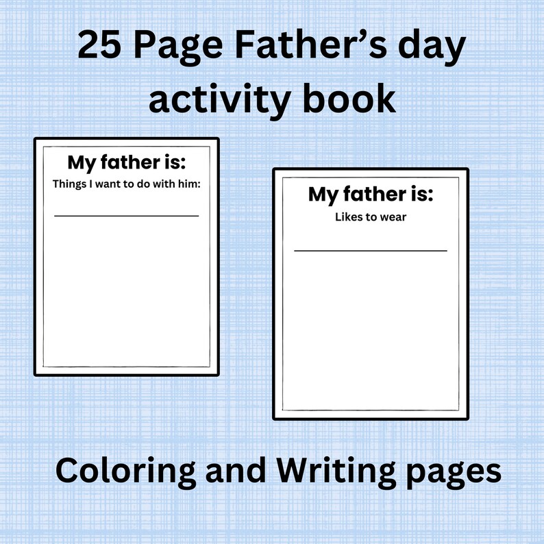Father's Day Activity Book Printable Father's Day Activity Book Digital ...