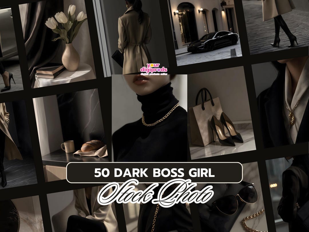 Dark Boss Girl High-quality Aesthetic Stock Photo PLR MRR Private Label ...