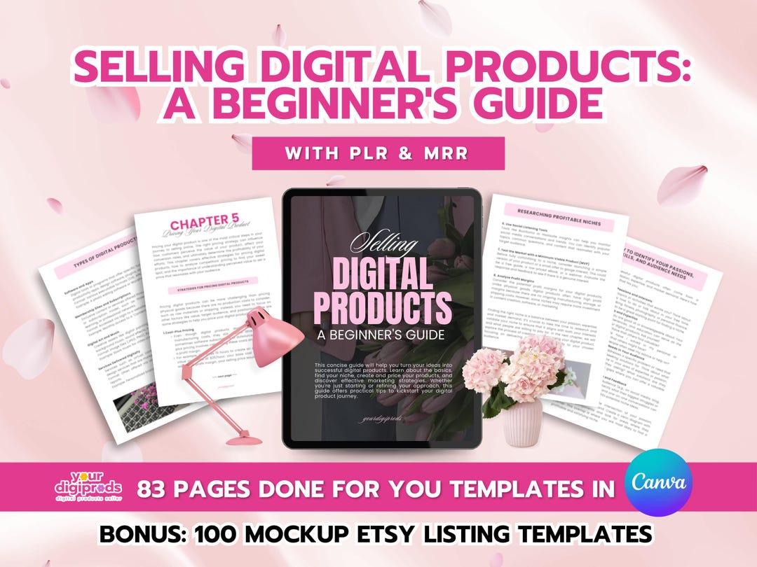 Selling Digital Products: A Beginner's Guide Canva Templates PLR MRR ...