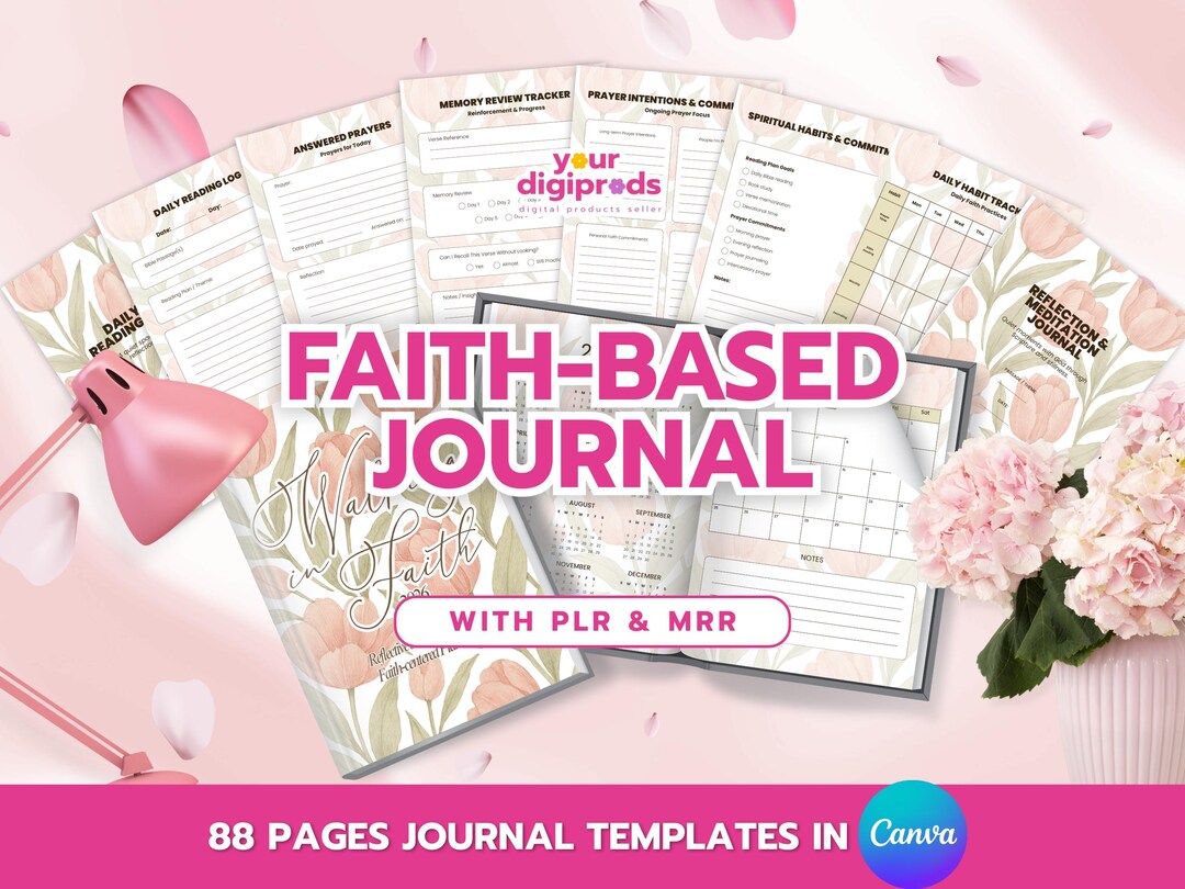 2026 Faith-based Journal Editable Canva Template | PLR & MRR Printable ...