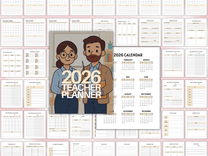 2026 Teacher Planner Editable Canva Template PLR MRR, Classroom ...