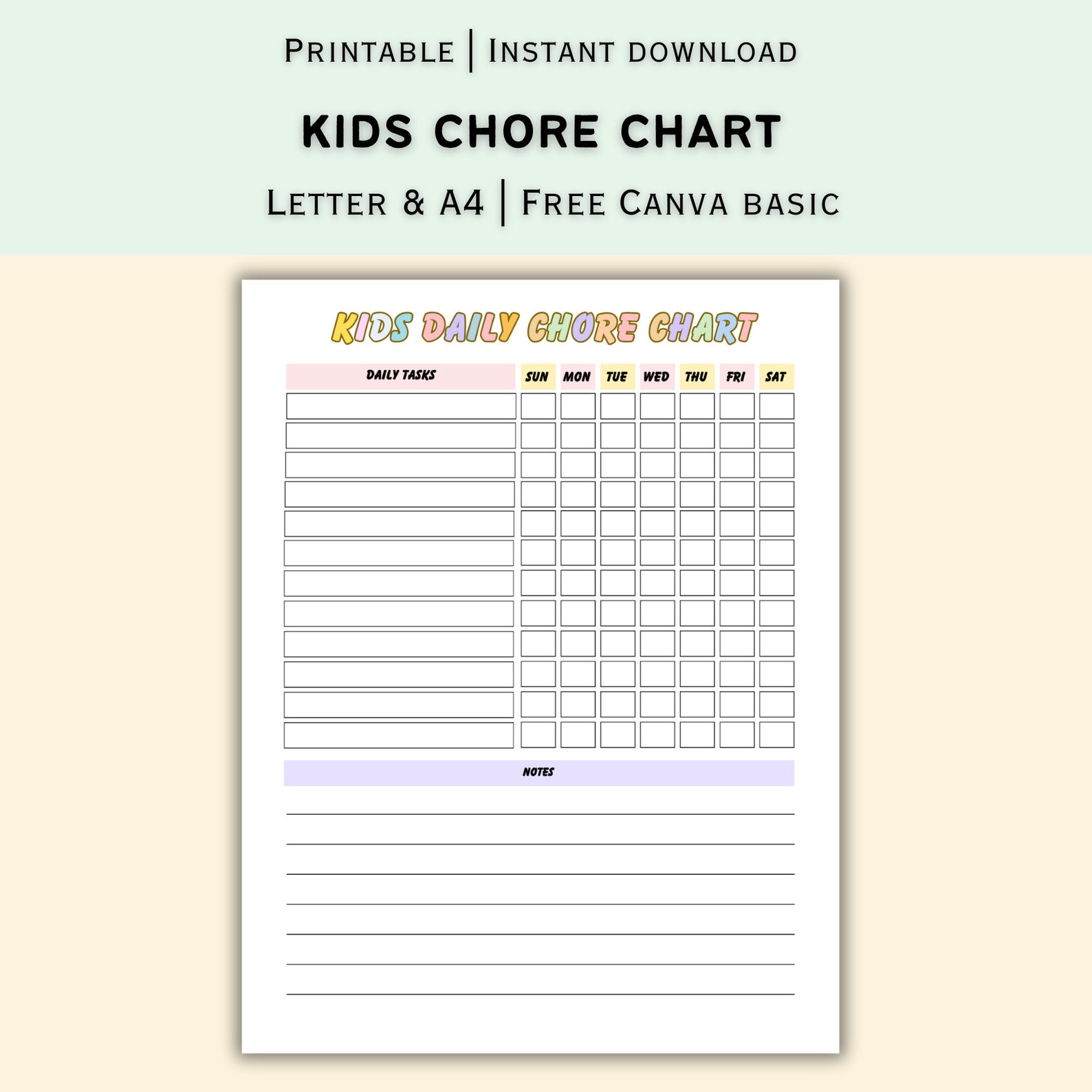 Printable Kids Chore Chart | Children Daily Routine Chart, Printable ...