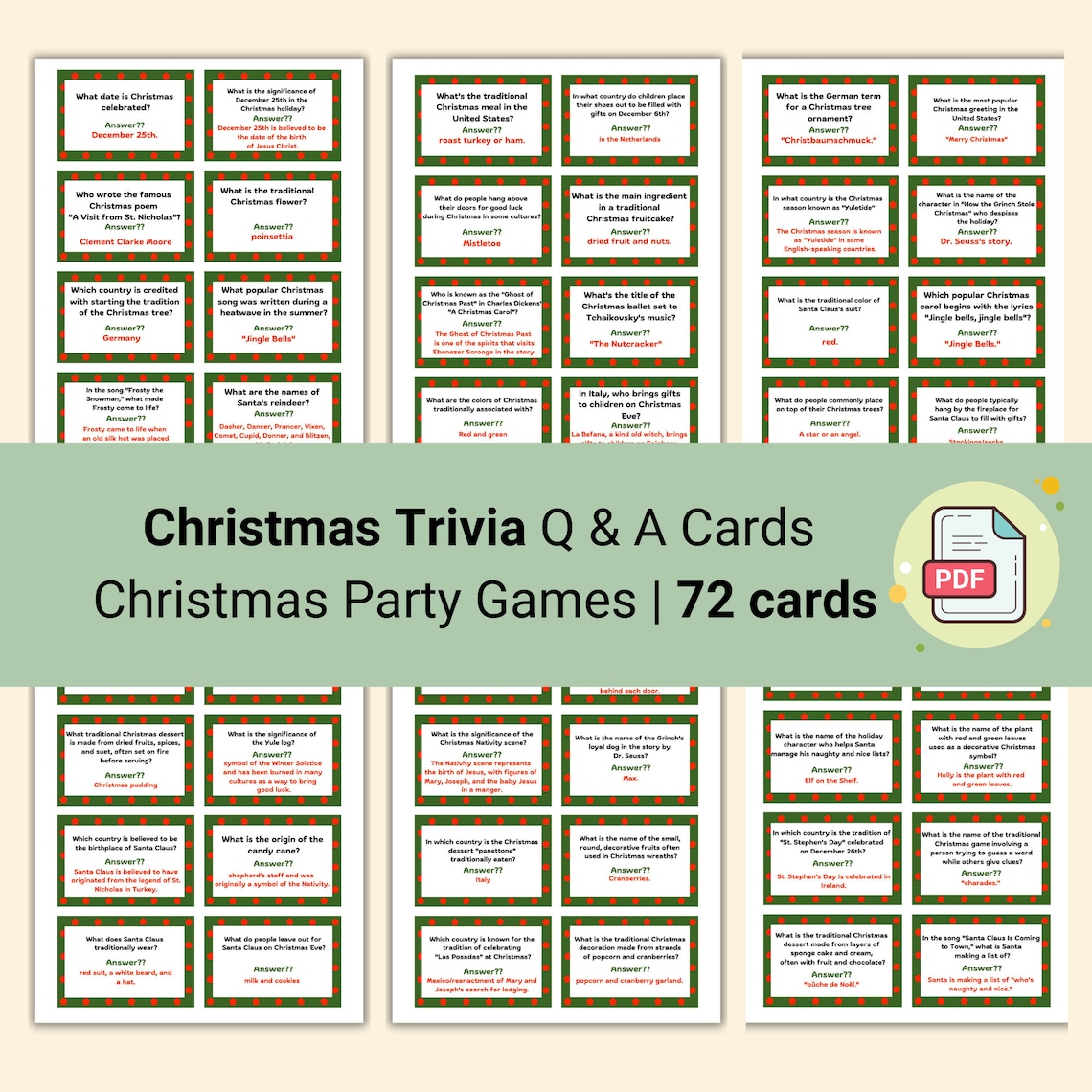 Printable Christmas Trivia, Printable Games, Christmas Games, Holiday ...