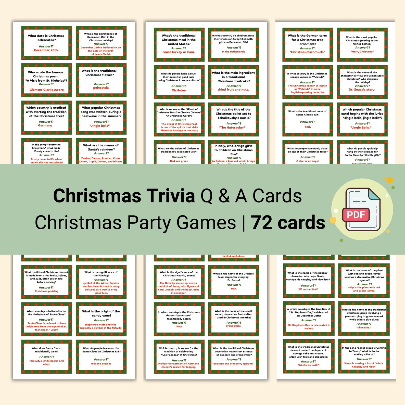 Printable Christmas Trivia, Printable Games, Christmas Games, Holiday ...