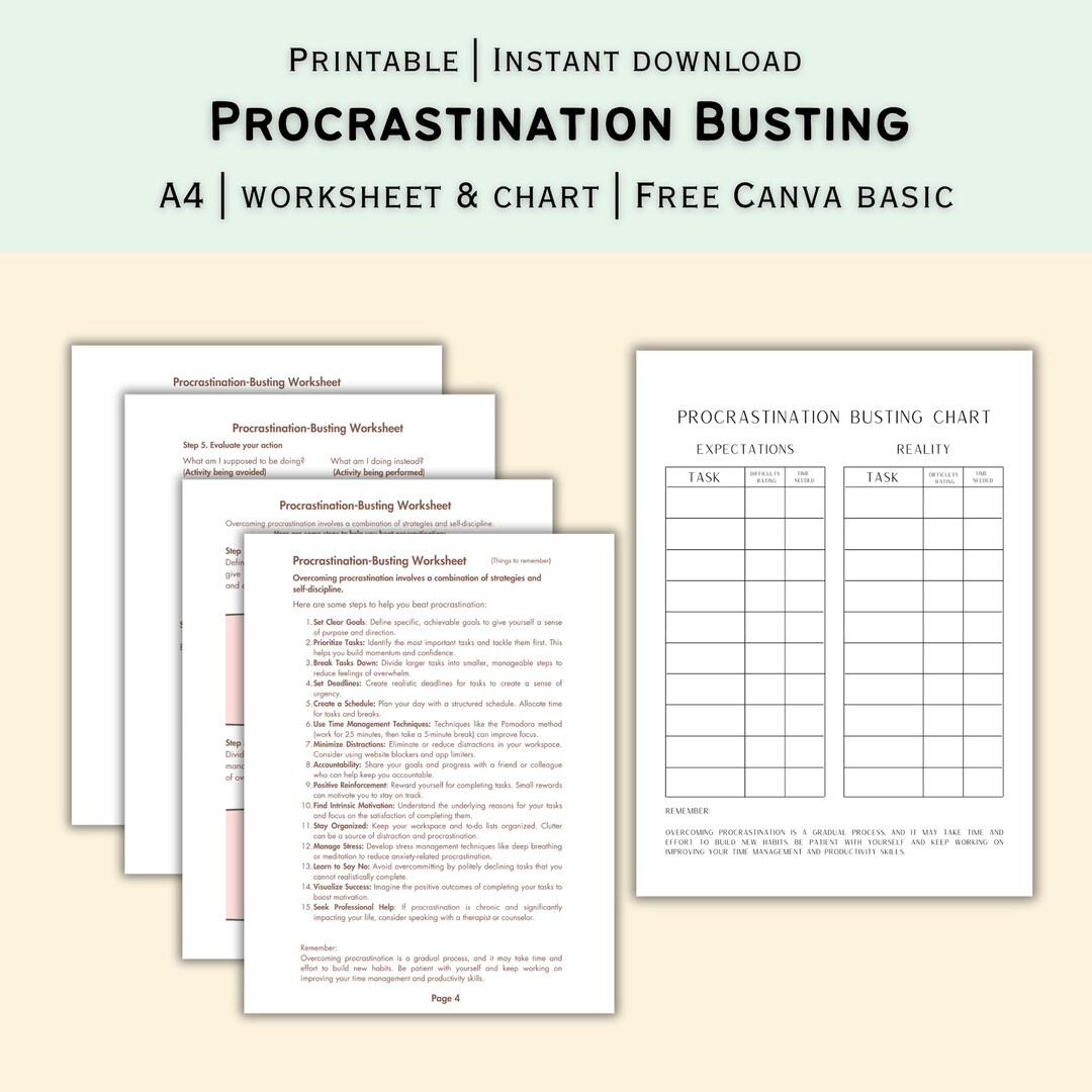 Printable Tools for Procrastination Busting and ADHD Management ...