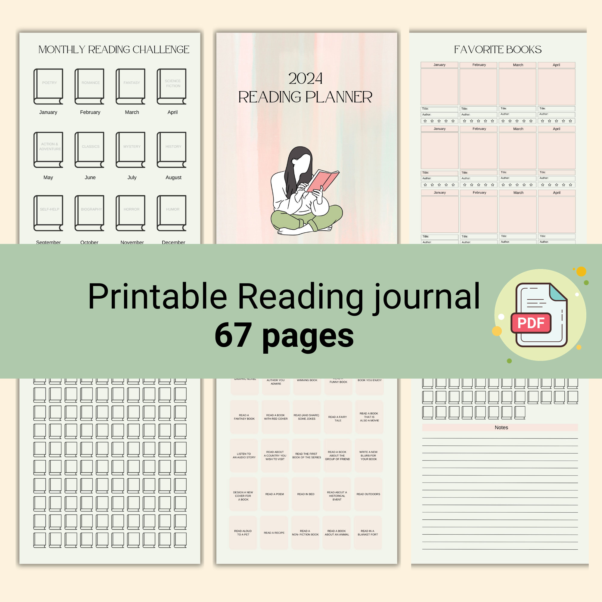 Printable Book Journal | Reading Journal Printable, Reading Tracker ...