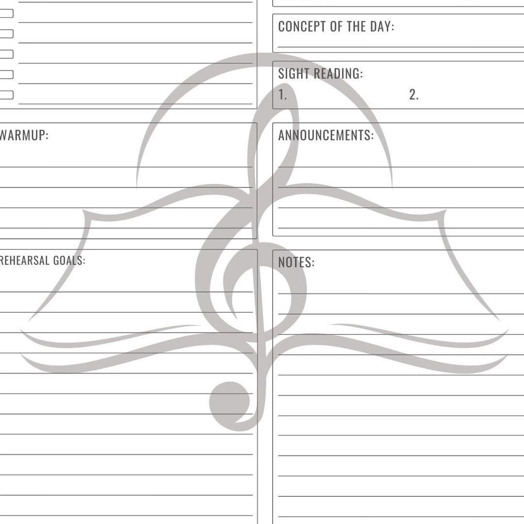Daily Rehearsal Planner Treble - Etsy