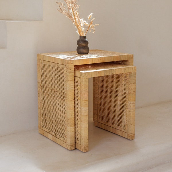 Rattan Side Table - Etsy