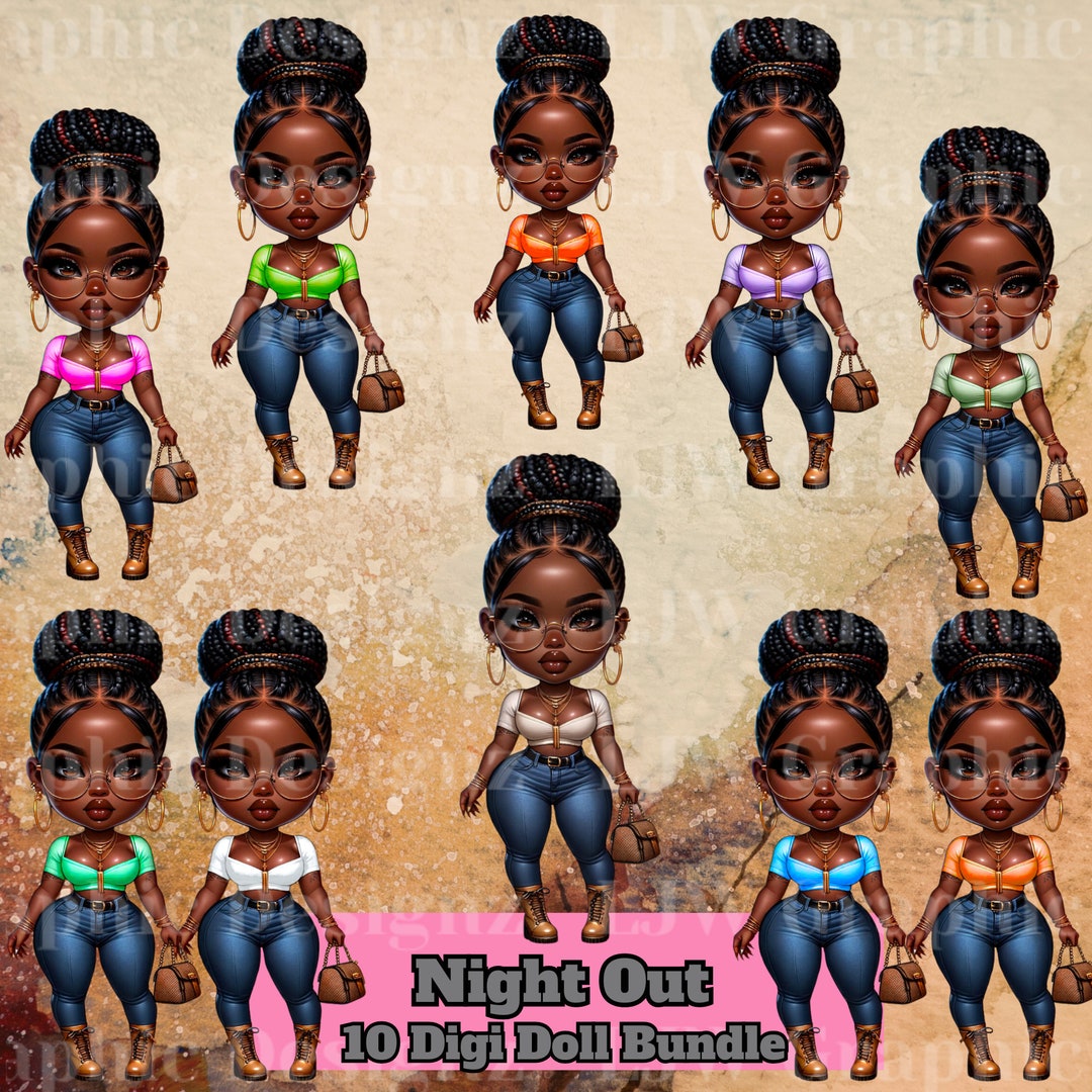 Chic Night Out 10 Digi Doll Bundle, High-res 8192x8192 Transparent Pngs ...