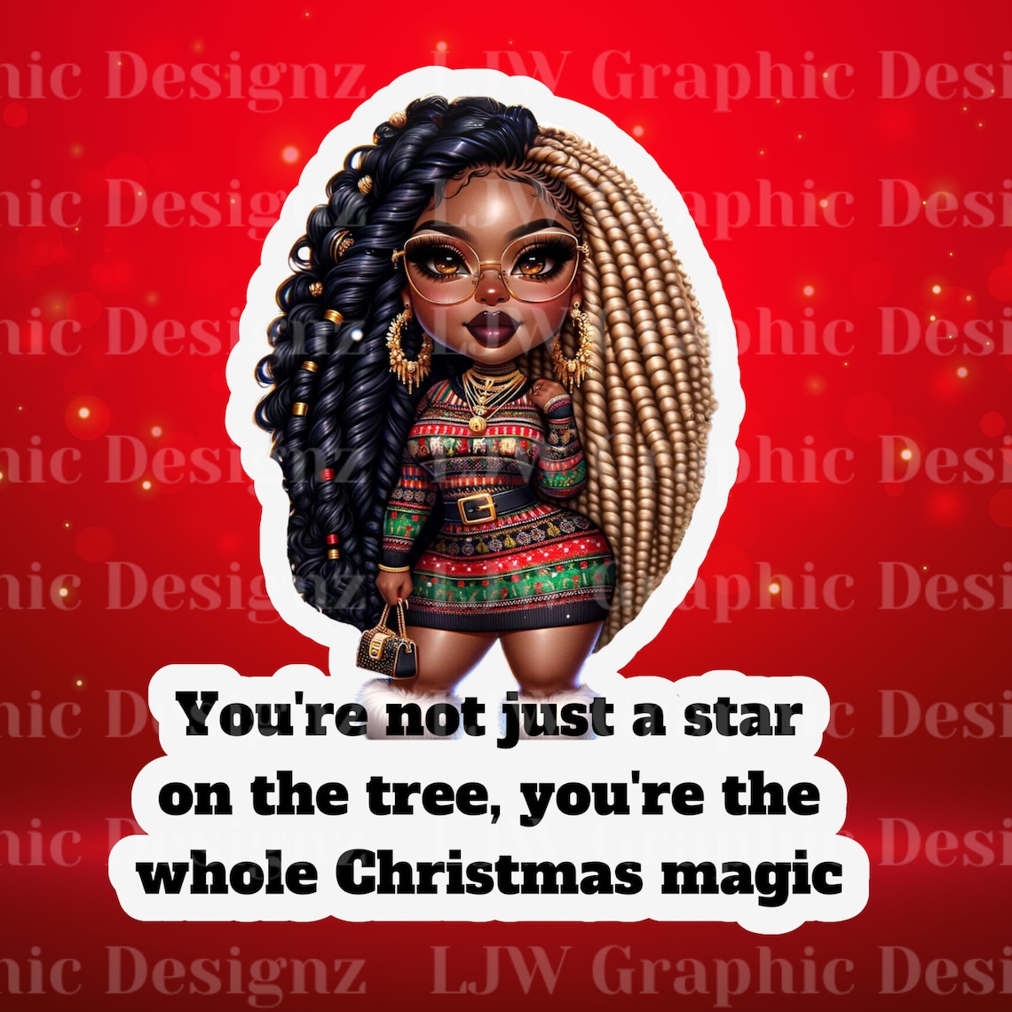 Digital Christmas Magic Clipart & Sticker Set Commercial Use Festive ...