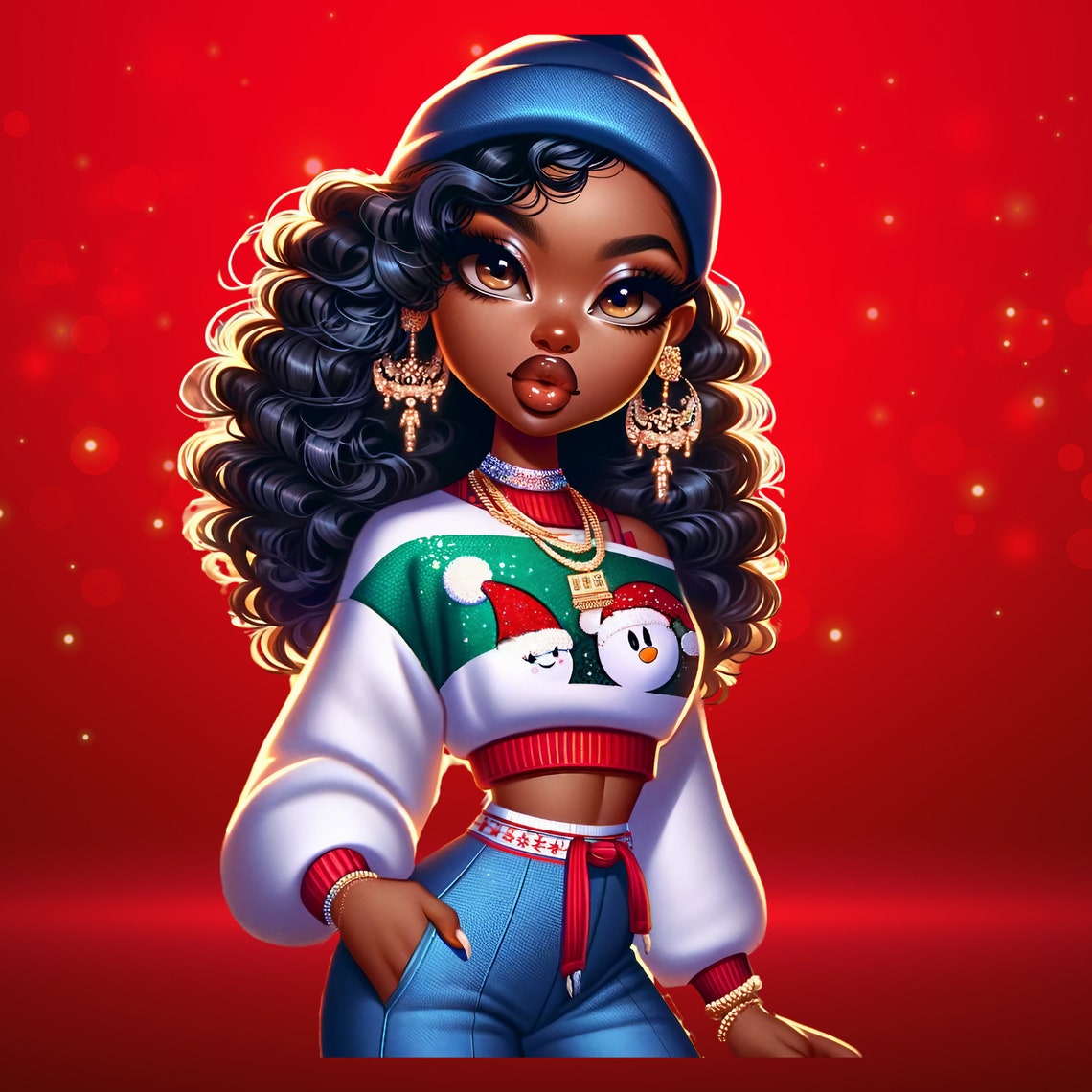 Digital Festive Holiday Cheer Clipart & Sticker Set Commercial Use ...