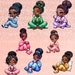 Stylish African American Woman Clipart Bundle Pajama Party Graphics - Etsy