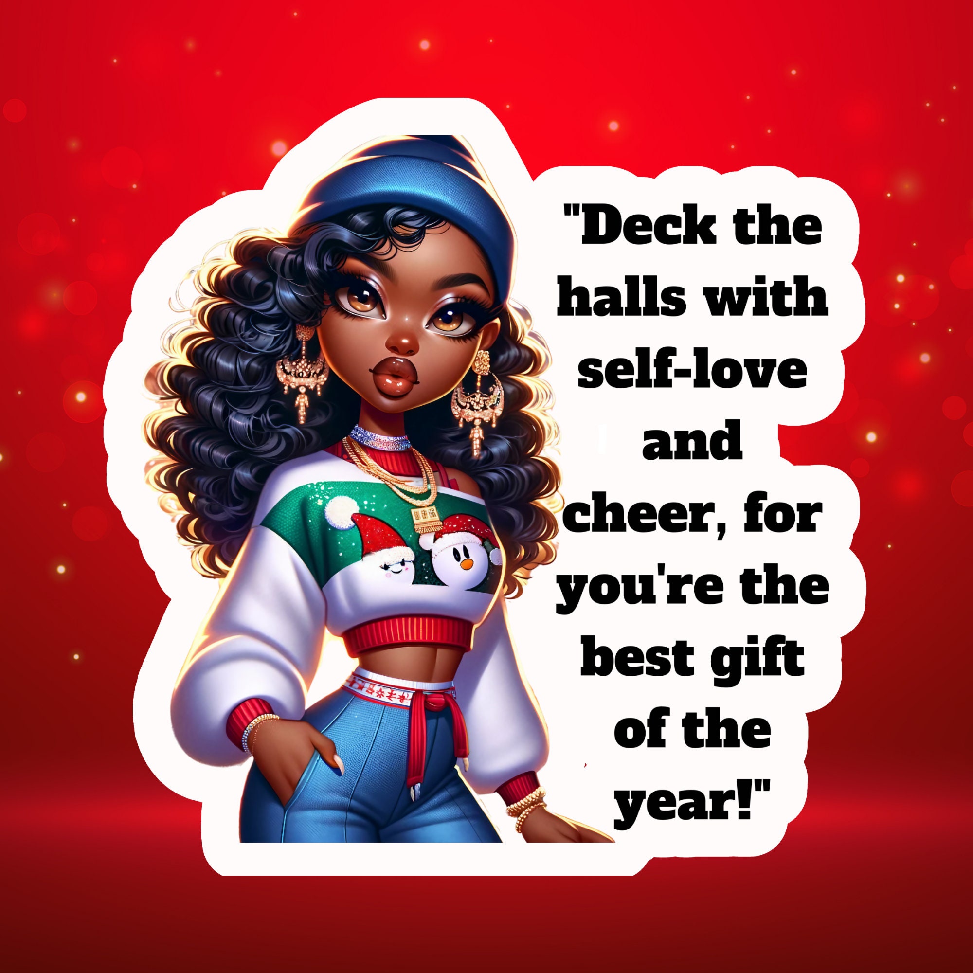 Digital Festive Holiday Cheer Clipart & Sticker Set Commercial Use ...