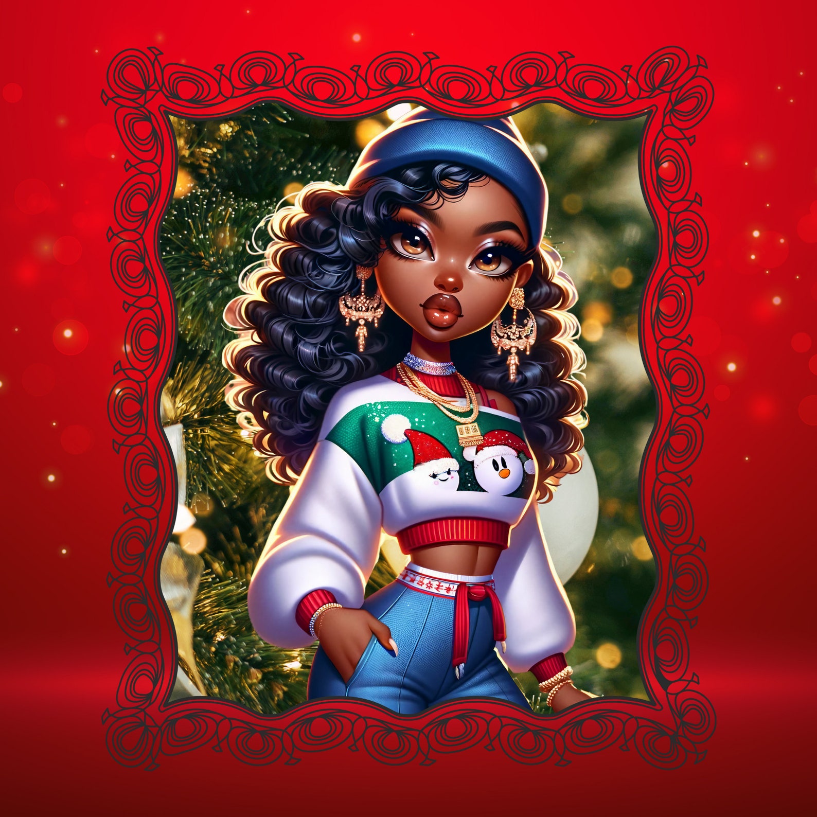 Digital Festive Holiday Cheer Clipart & Sticker Set Commercial Use ...