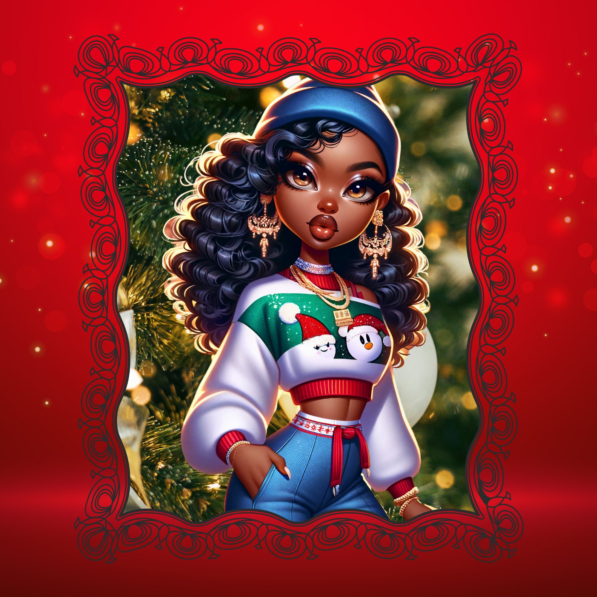 Digital Festive Holiday Cheer Clipart & Sticker Set Commercial Use ...