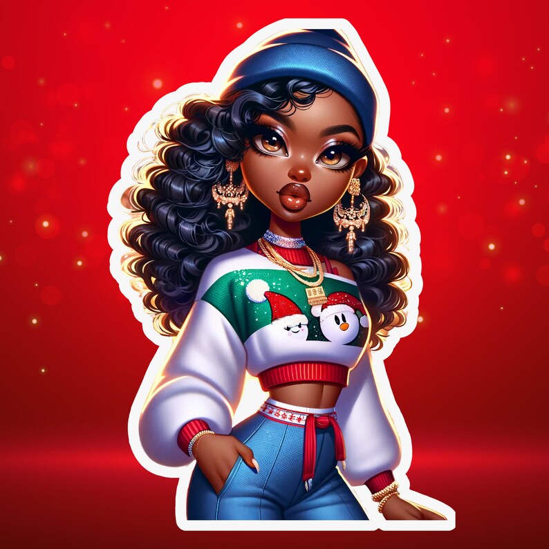 Digital Festive Holiday Cheer Clipart & Sticker Set Commercial Use ...