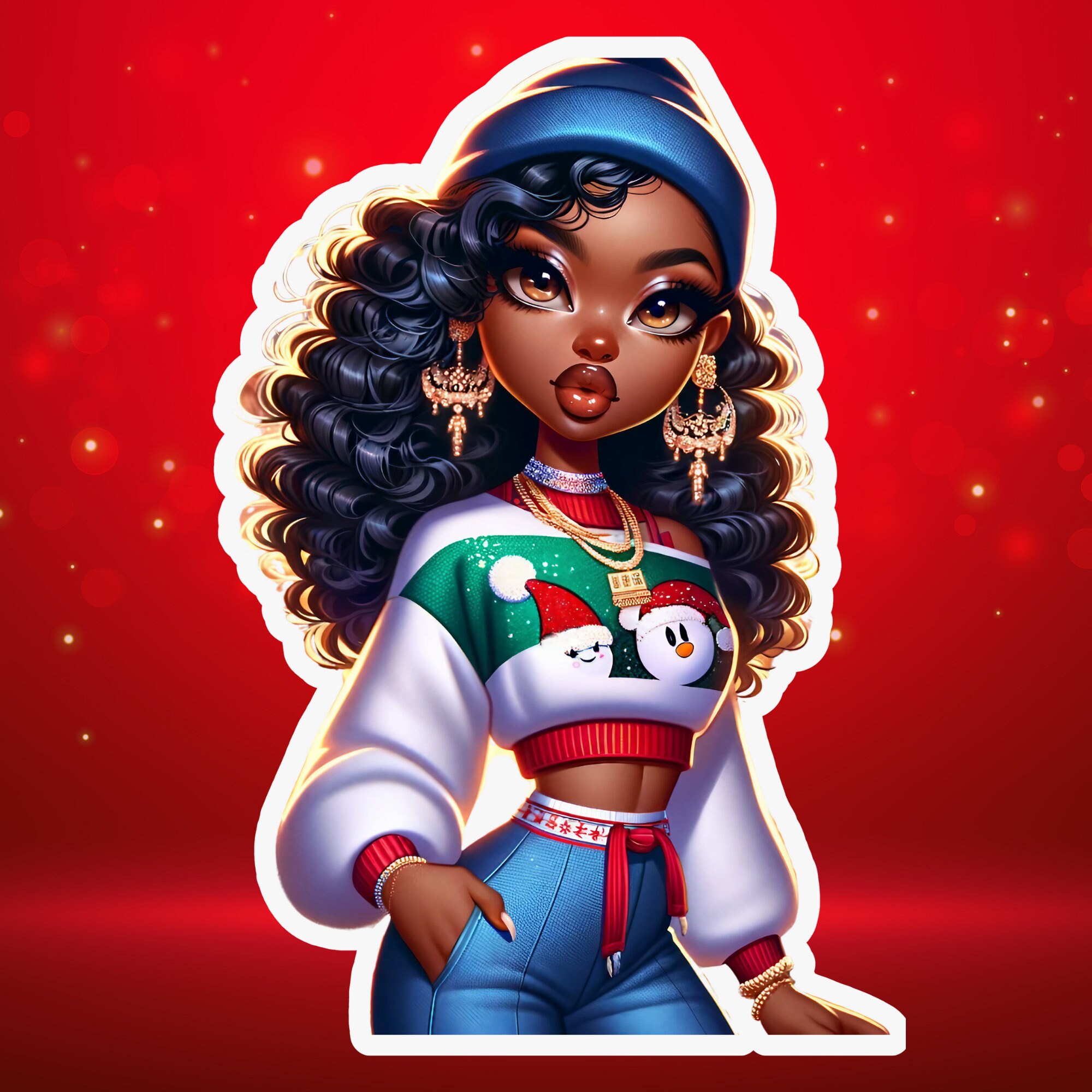 Digital Festive Holiday Cheer Clipart & Sticker Set Commercial Use ...