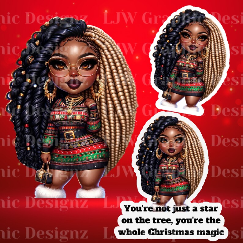 Digital Christmas Magic Clipart & Sticker Set Commercial Use Festive ...