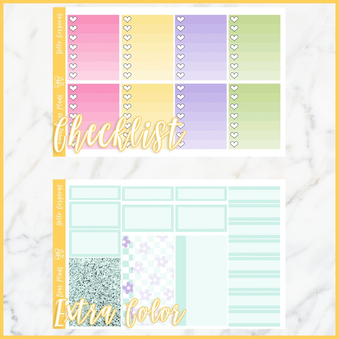 Hello Gorgeous Add Ons Vertical Weekly Planner Stickers - Etsy