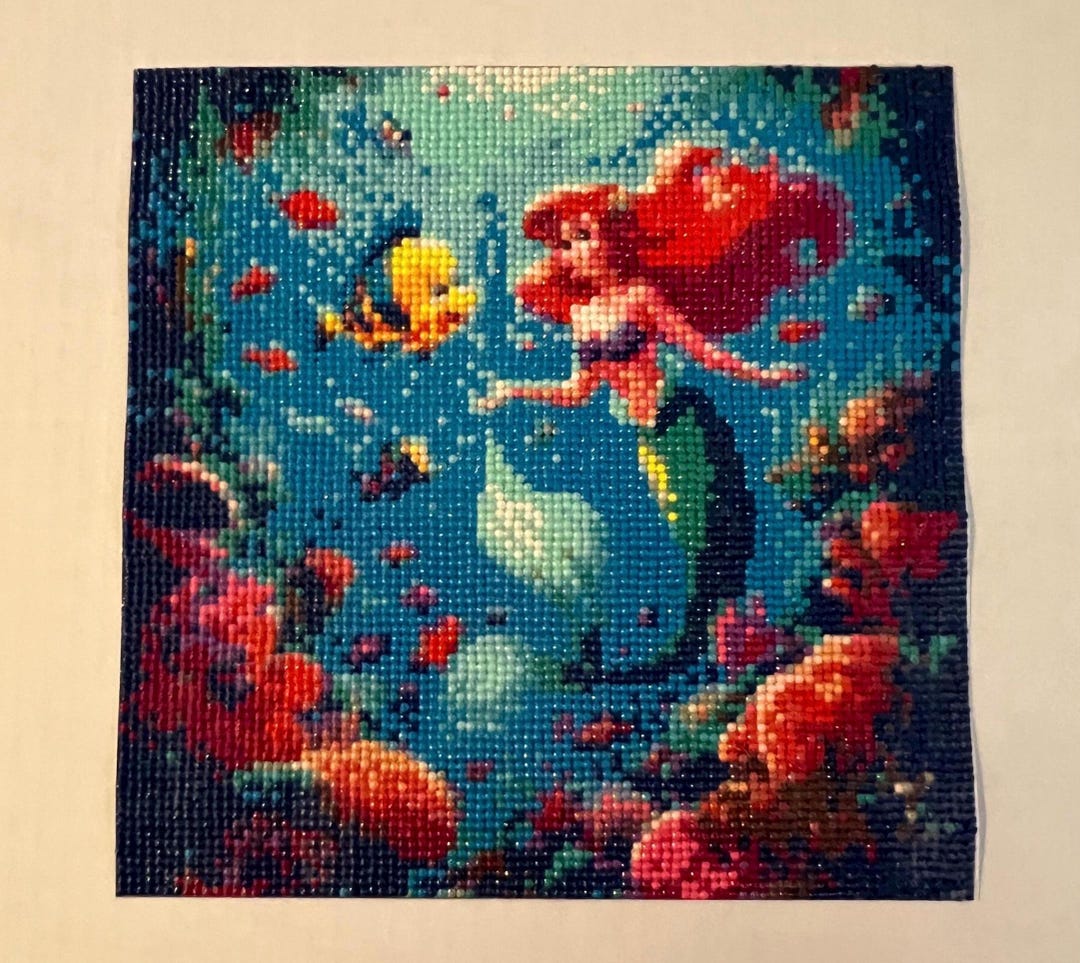 Disney- the Little Mermaid - Ariel and Flounder - Finished Diamond ...