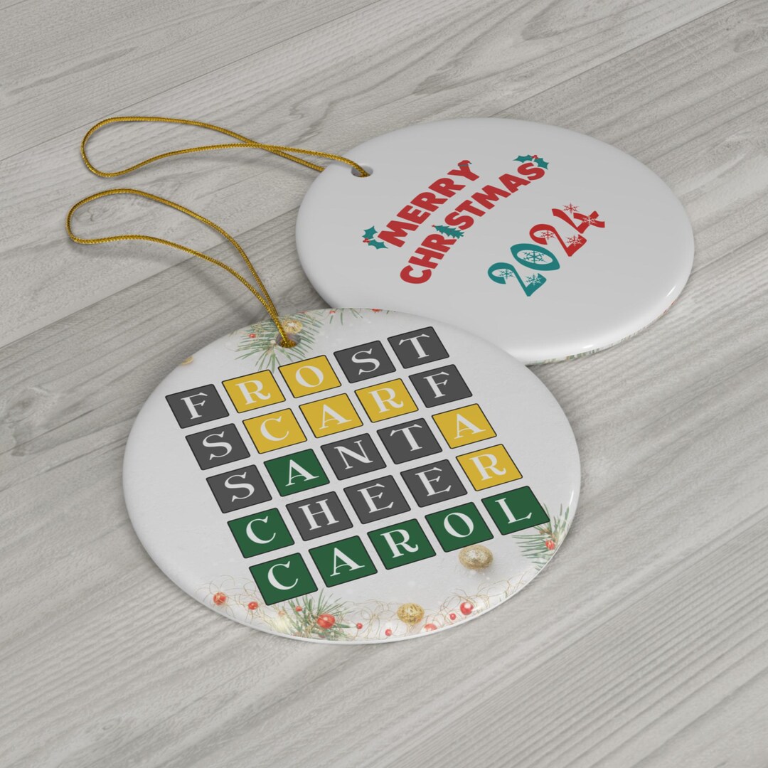 Wordle Ceramic Christmas Ornament 2024 Festive Trim - Etsy