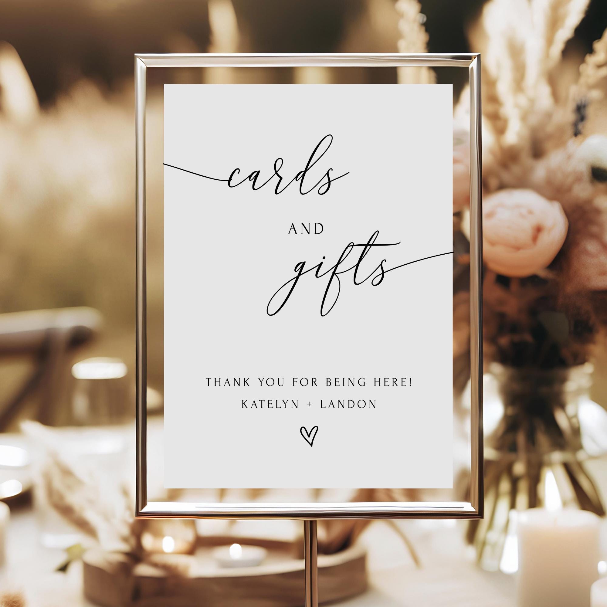 Minimalist Cards and Gifts Sign Template, Cards and Gift Sign, Bridal ...