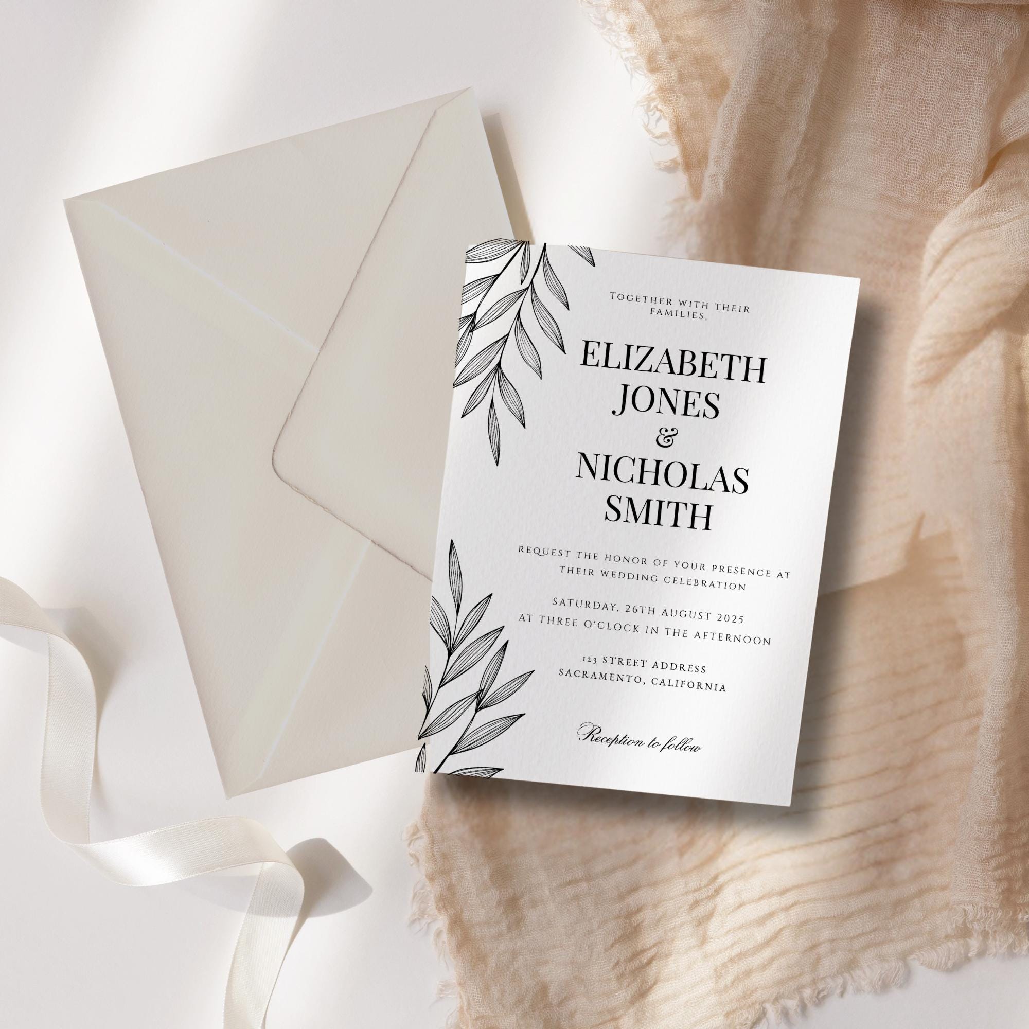 Wedding Invitation Editable Templates, Simple Wedding Invitation ...