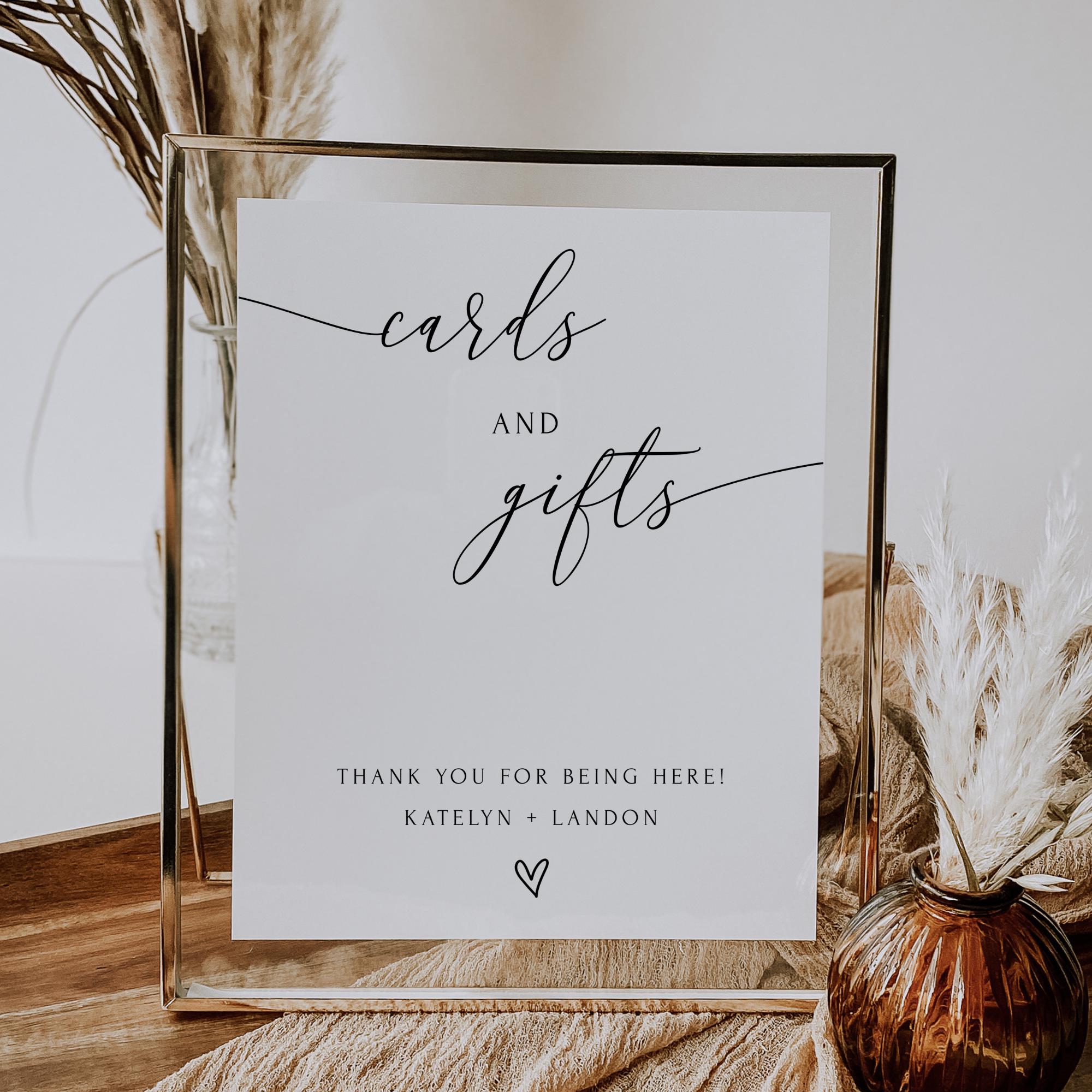 Minimalist Cards and Gifts Sign Template, Cards and Gift Sign, Bridal ...