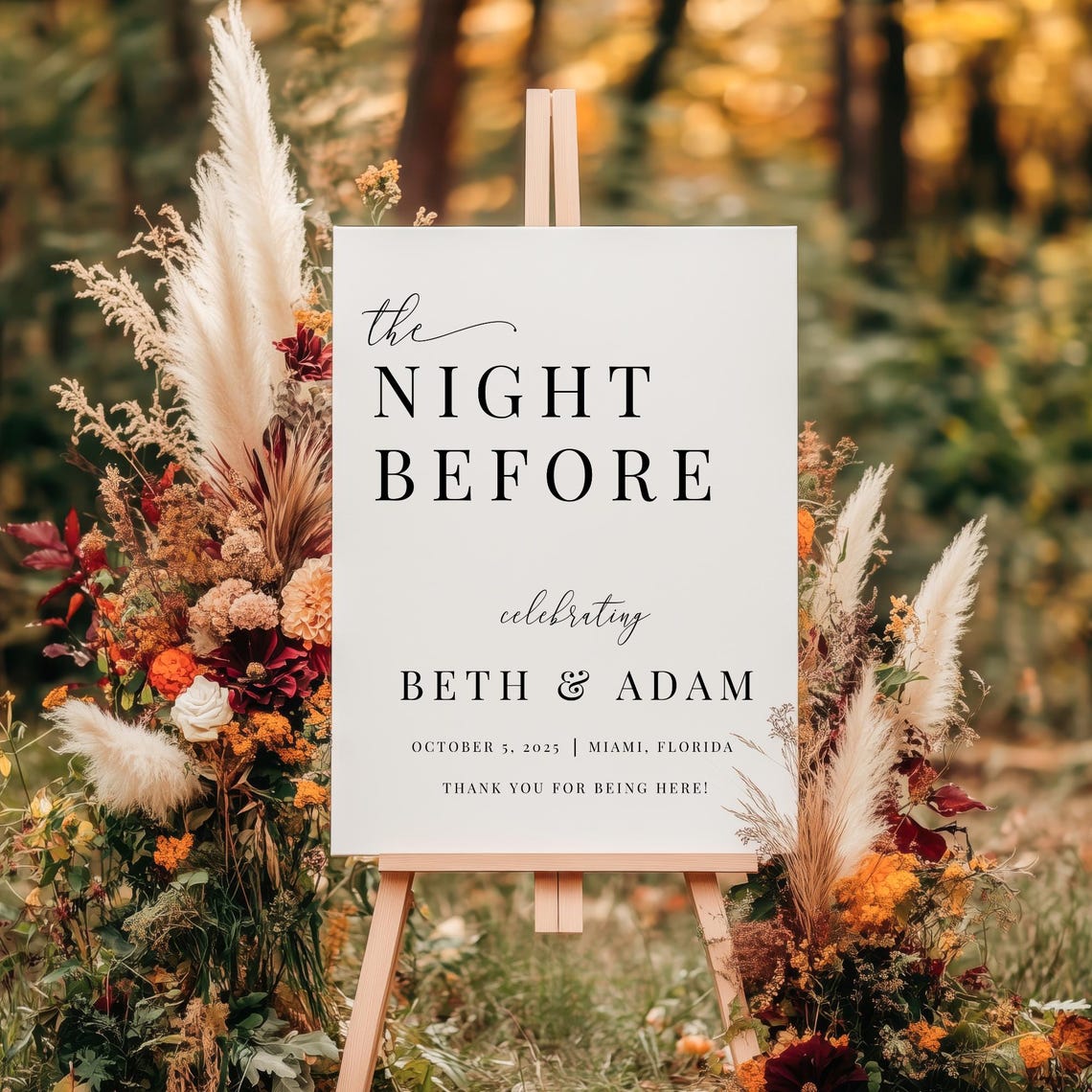 The Night Before Welcome Sign Template, Rehearsal Dinner Welcome Sign ...
