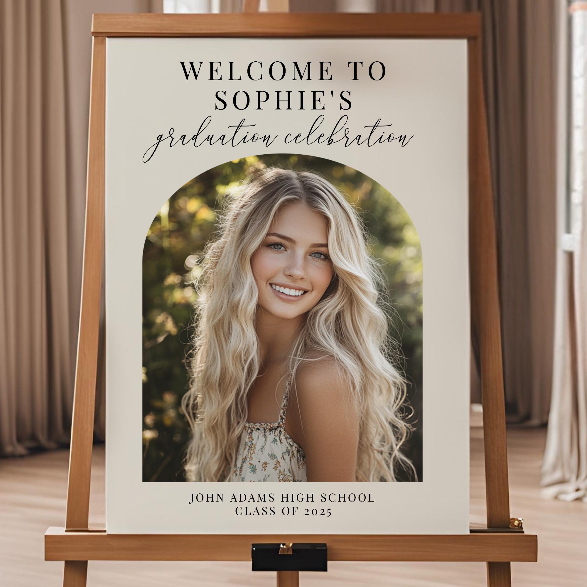 Graduation Party Welcome Sign for Easel, Customizable Grad Decor ...