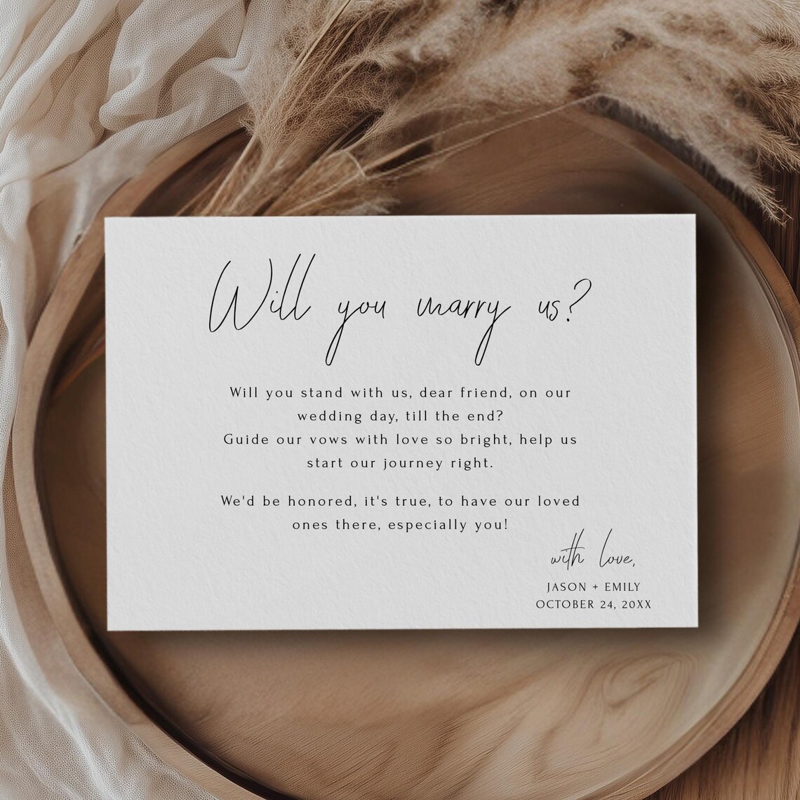 Officiant Proposal Card Template, Will You Marry Us Editable Card ...