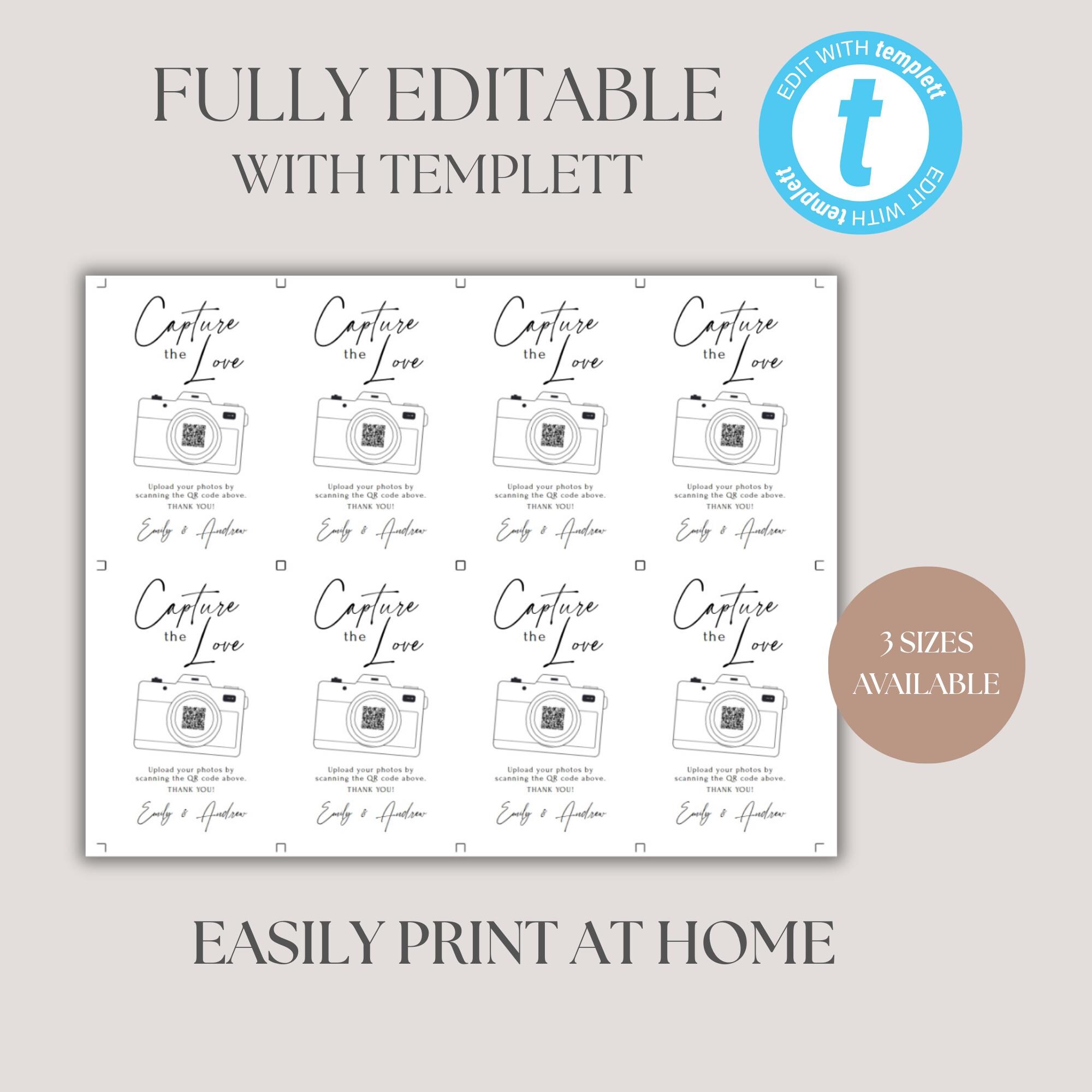 Modern Menu and Thank You Card, Printable Editable Wedding Menu, Custom ...