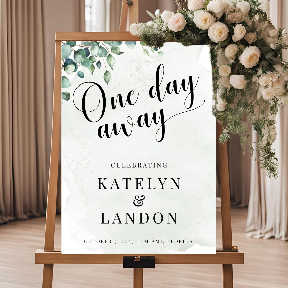 Minimalist Rehearsal Dinner Welcome Sign, Eucalyptus Greenery Wedding ...