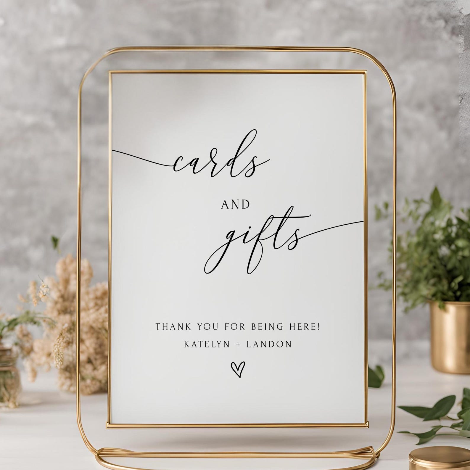 Minimalist Cards and Gifts Sign Template, Cards and Gift Sign, Bridal ...