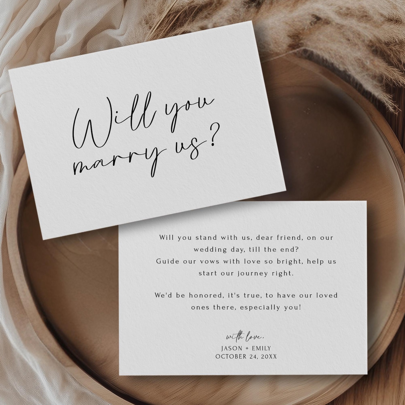 Officiant Proposal Card Template, Printable Will You Marry Us Editable ...