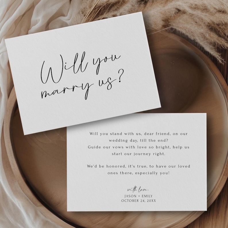 Officiant Proposal Card Template, Printable Will You Marry Us Editable ...