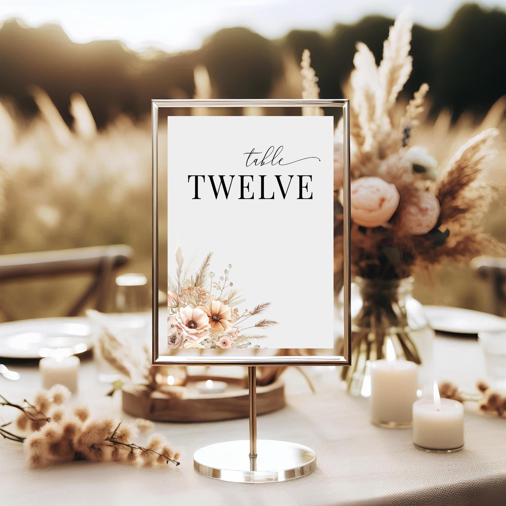 Table Numbers Cards, Boho Wedding Table Number, Rustic Table Numbers ...