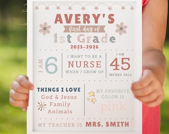 Editable First Day of Preschool) Sign, Personalise Printable A3 Size ...