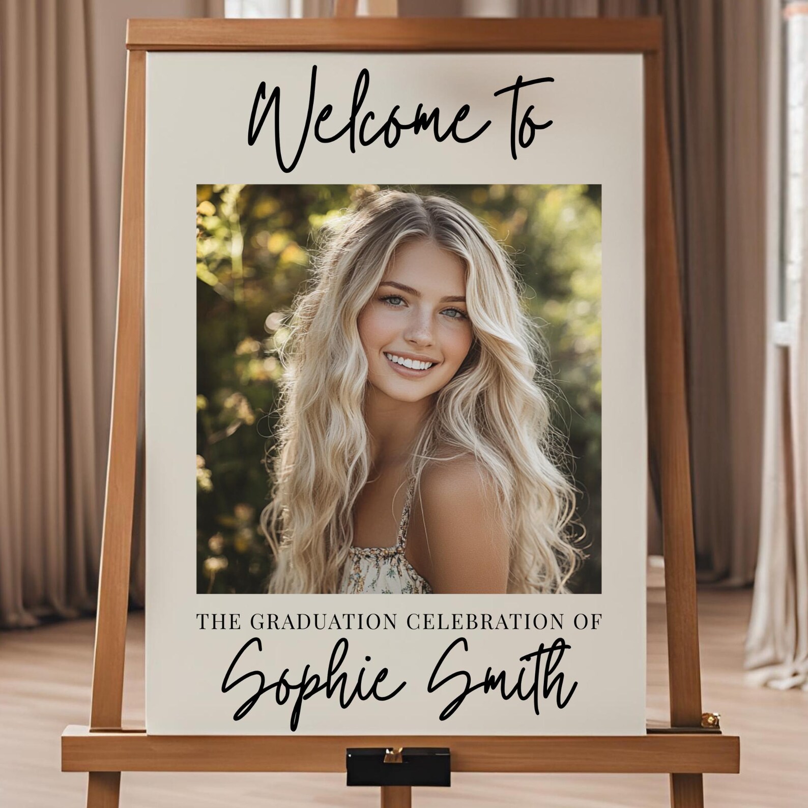 Graduation Party Welcome Sign for Easel, Custom Grad Poster, Editable ...