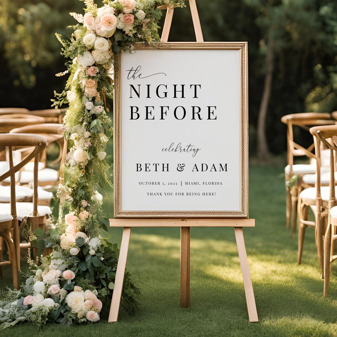 The Night Before Welcome Sign Template, Rehearsal Dinner Welcome Sign ...