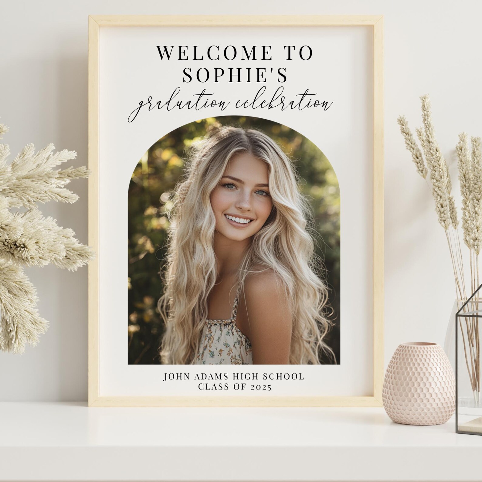 Graduation Party Welcome Sign for Easel, Customizable Grad Decor ...