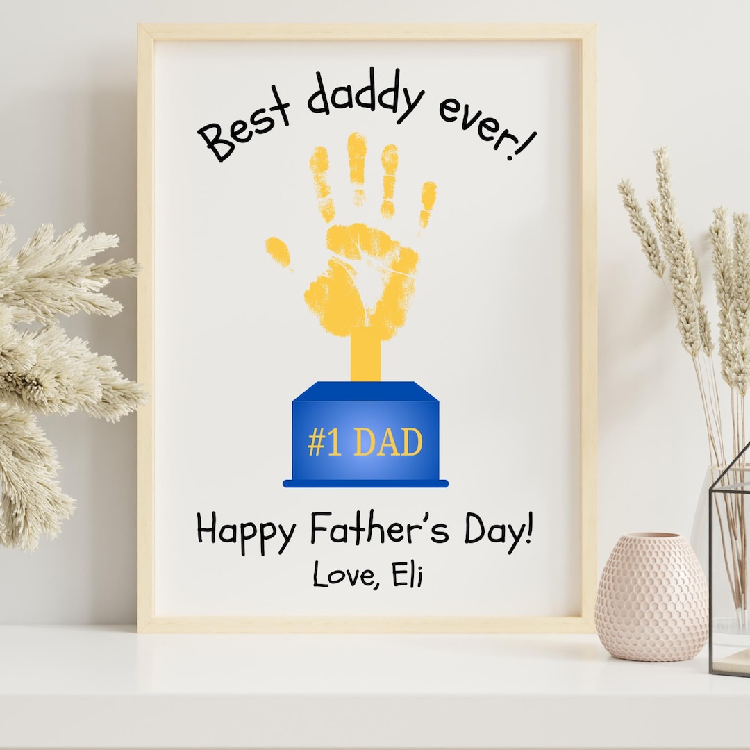 Father's Day Handprint Trophy, DIY Keepsake Gift (printable Craft) - Etsy
