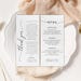 Modern Menu and Thank You Card, Printable Editable Wedding Menu, Custom ...