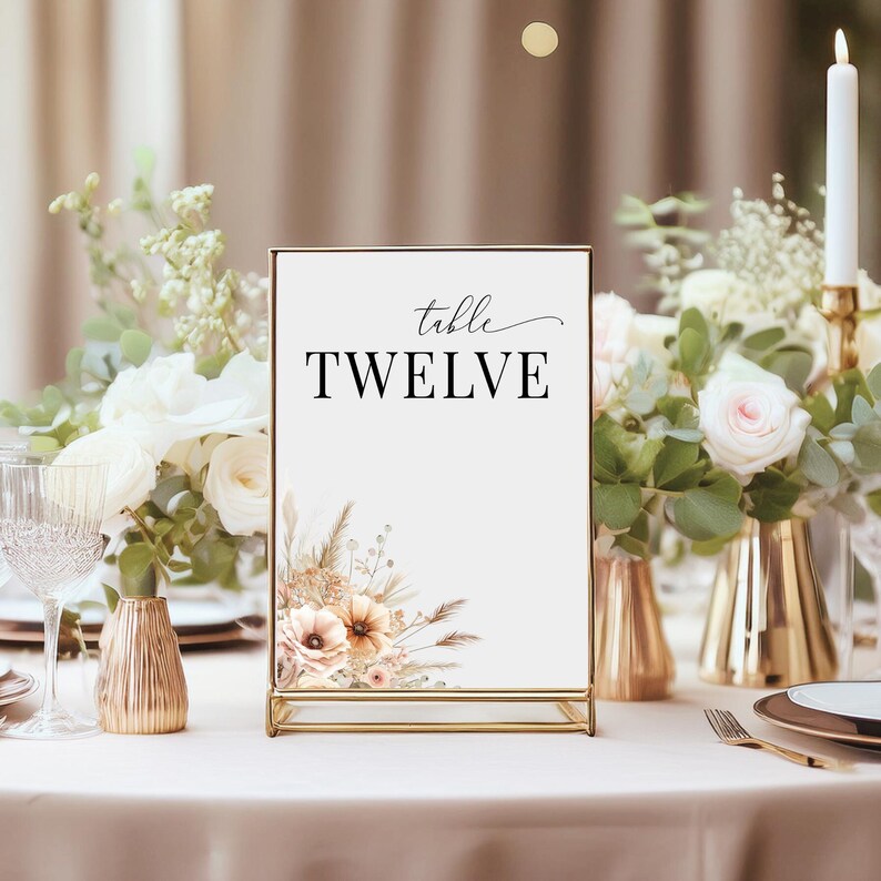 Table Numbers Cards, Boho Wedding Table Number, Rustic Table Numbers ...