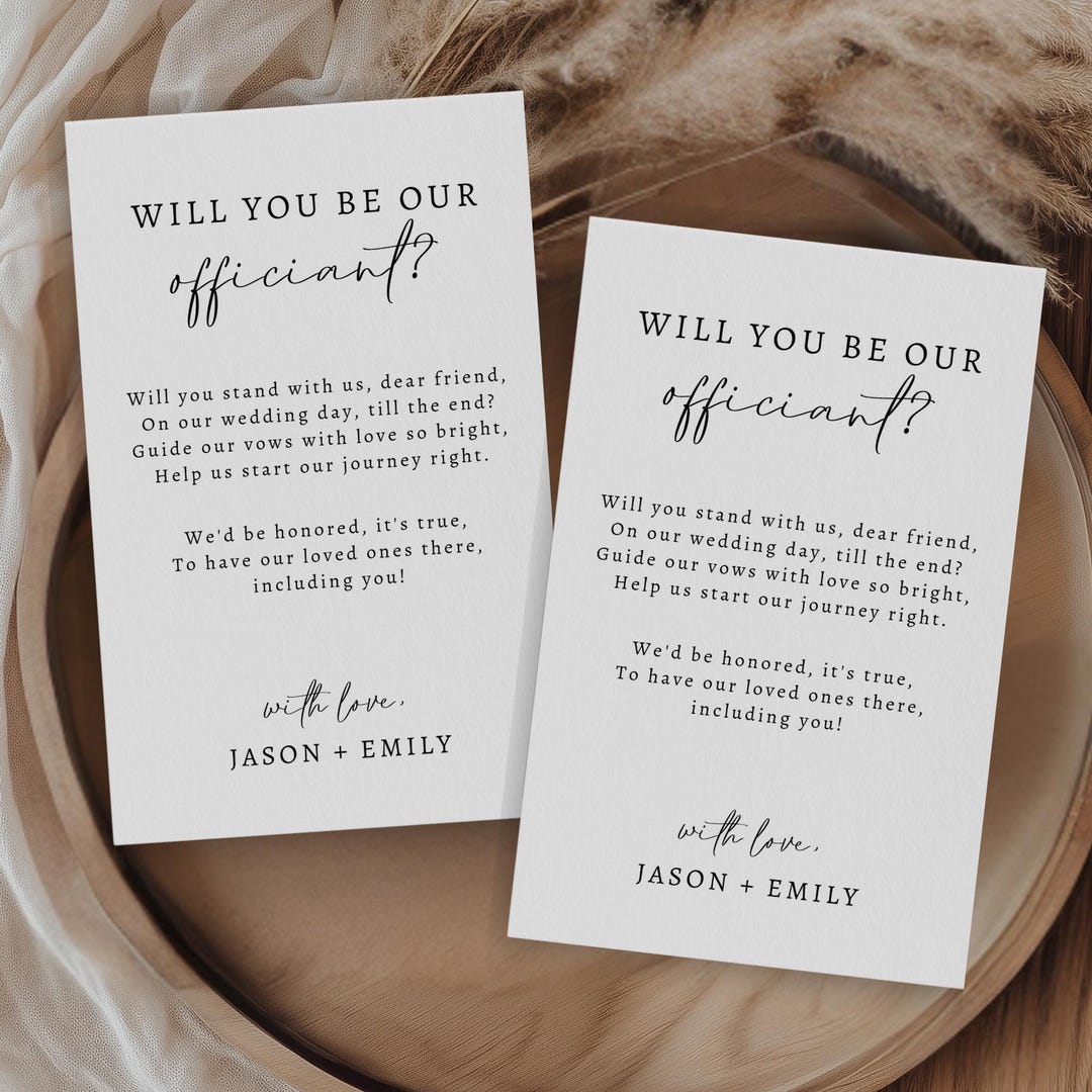 Officiant Proposal Card Template, Will You Marry Us Printable, Editable ...