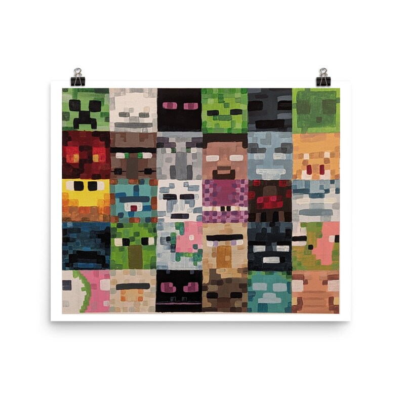 Minecraft Poster: Hostile Mobs - Etsy