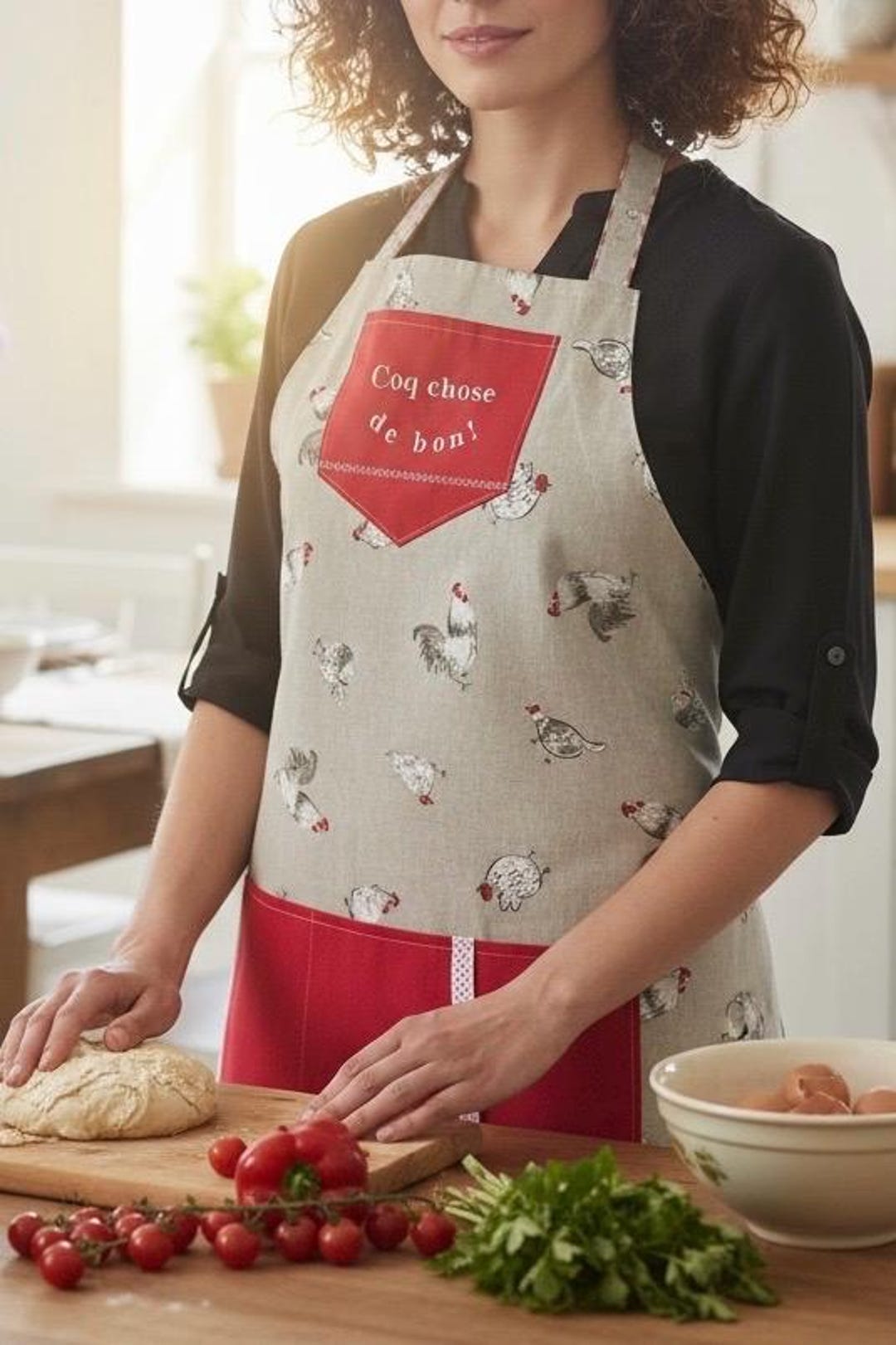 Handmade Apron With Personalized Embroidery. Chickens and Roosters Take ...