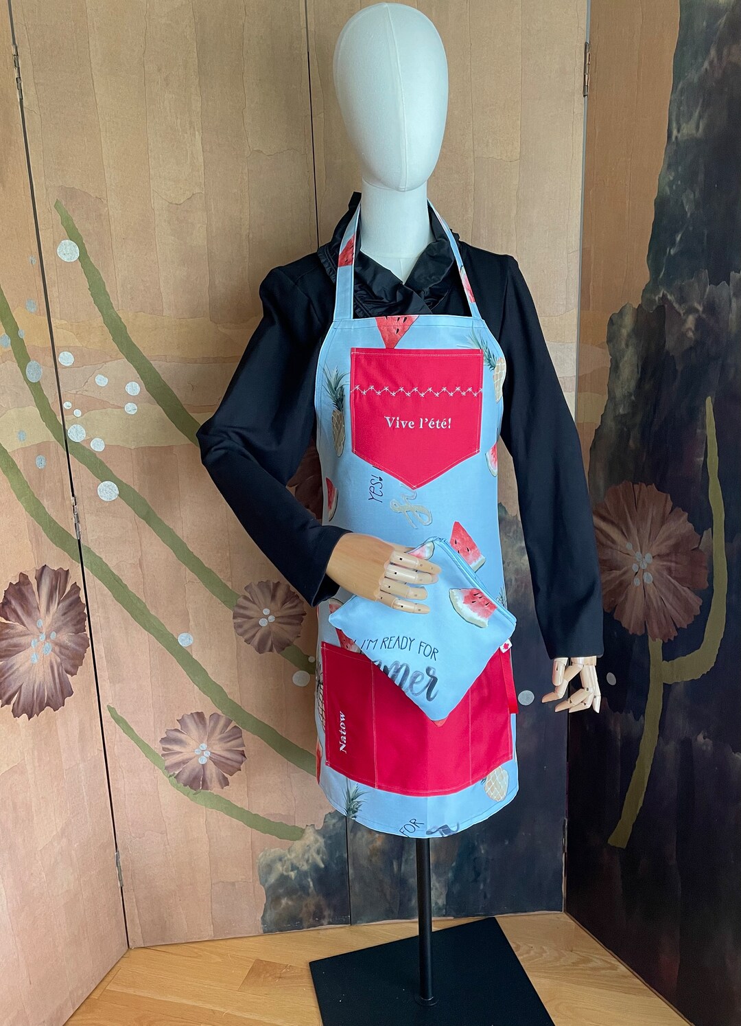 Pineapple and Melon Pattern Apron With Optional Utility Pocket ...