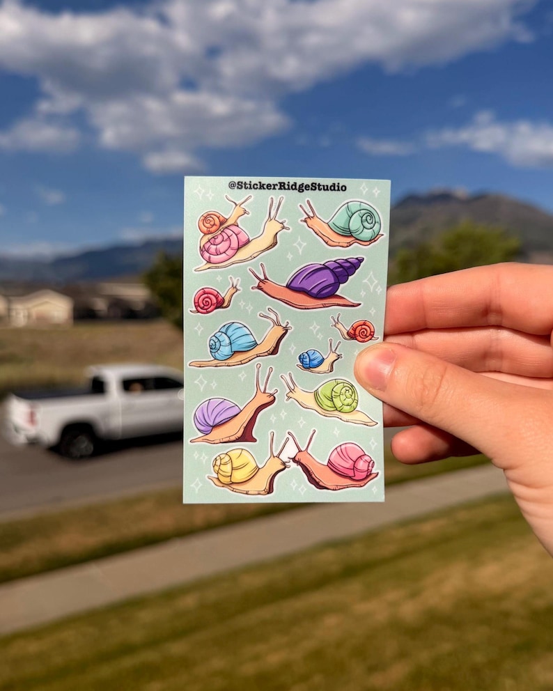 Snail Mini Sticker Sheet - Etsy UK